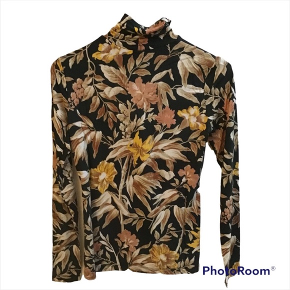 Philosophy | Tops | Philosophyfall Floral Turtleneck Teesz Large | Poshmark